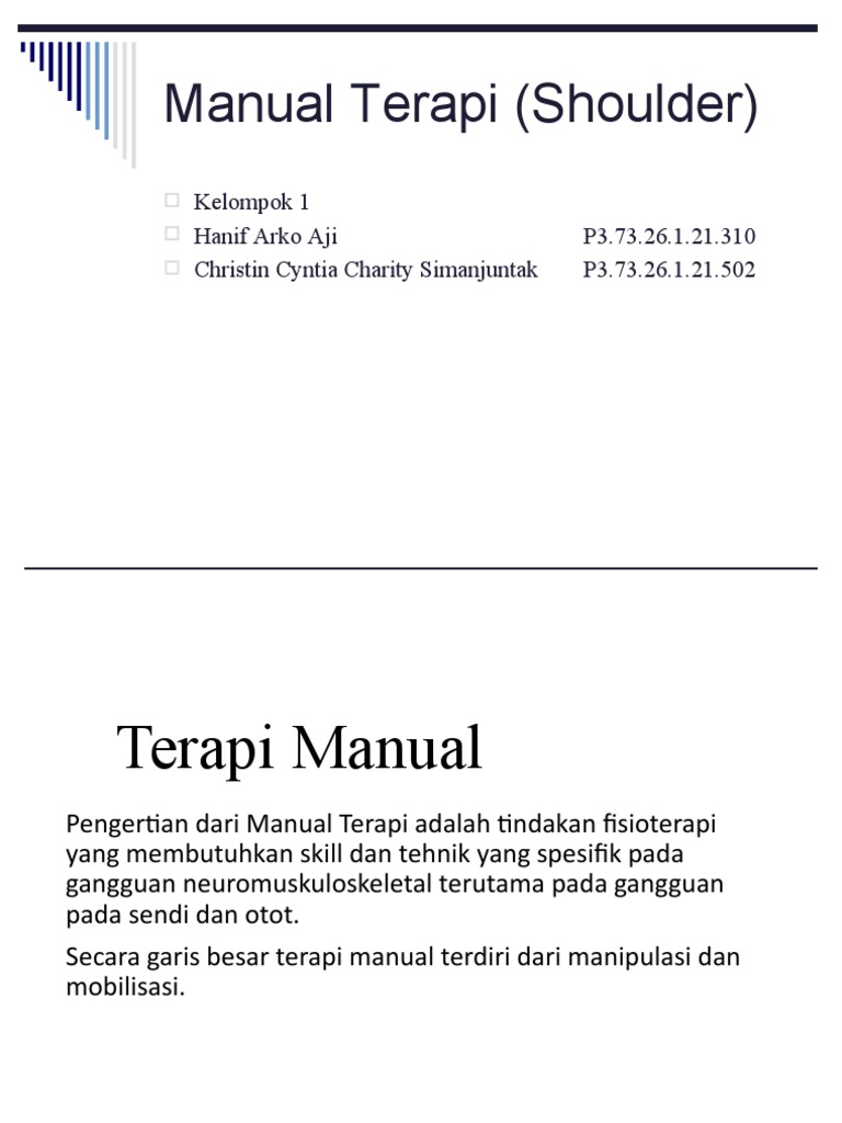 Terapi Manual (Shoulder) | PDF