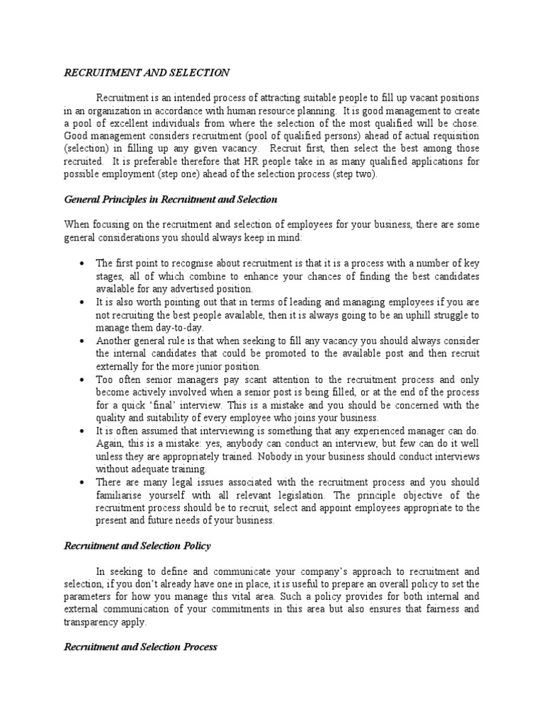 Module 3 Recruitment And Selection Pdf Recruitment Employment