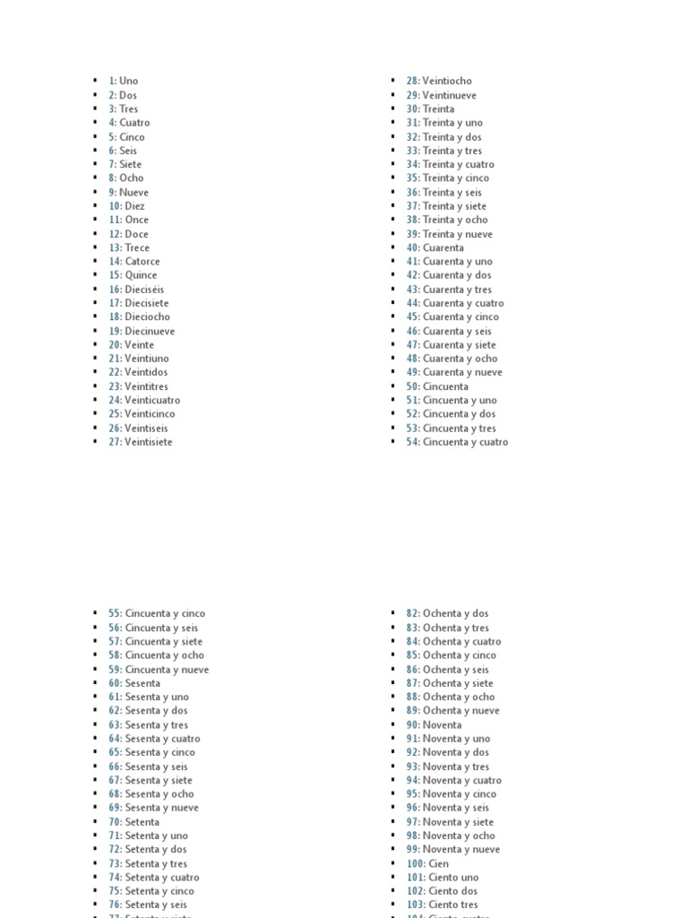 Escritura de Numeros | PDF