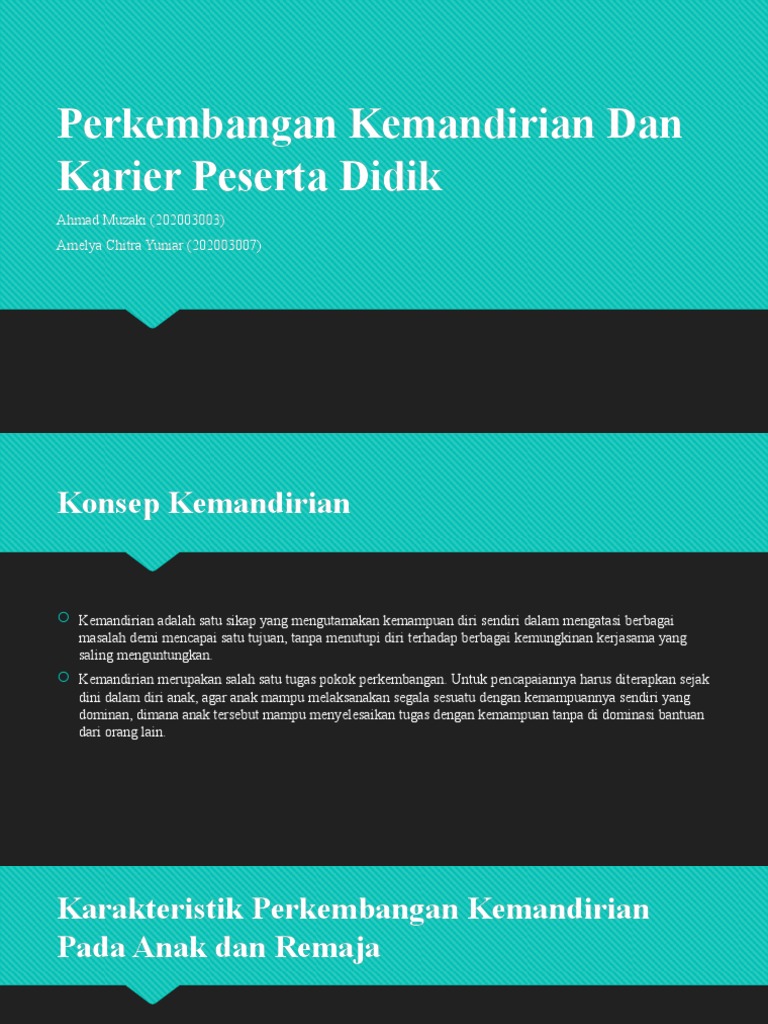 Perkembangan Kemandirian Dan Karier Peserta Didik | PDF