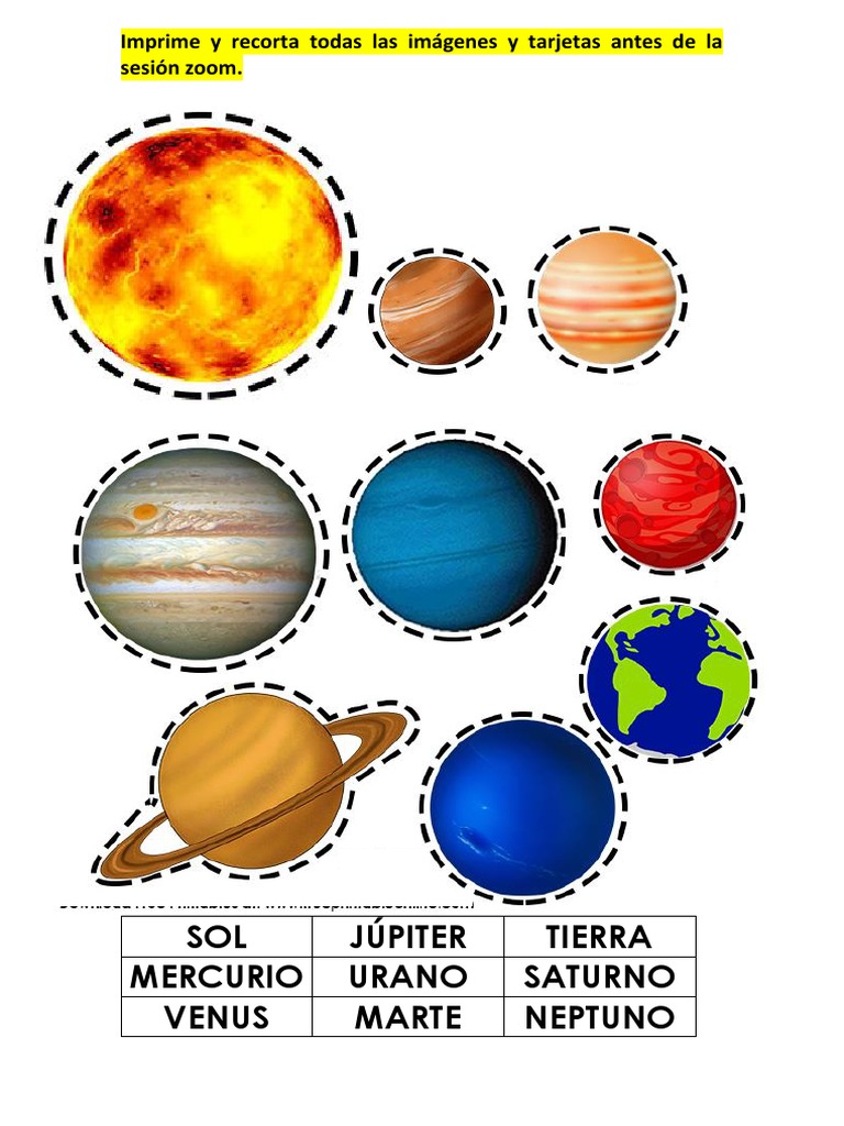 Ficha Sistema Solar | PDF