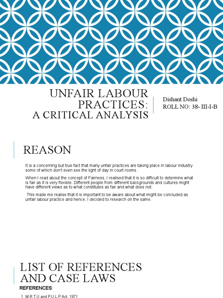 Unfair Labour Practices:: A Critical Analysis | PDF | Unfair Labor ...