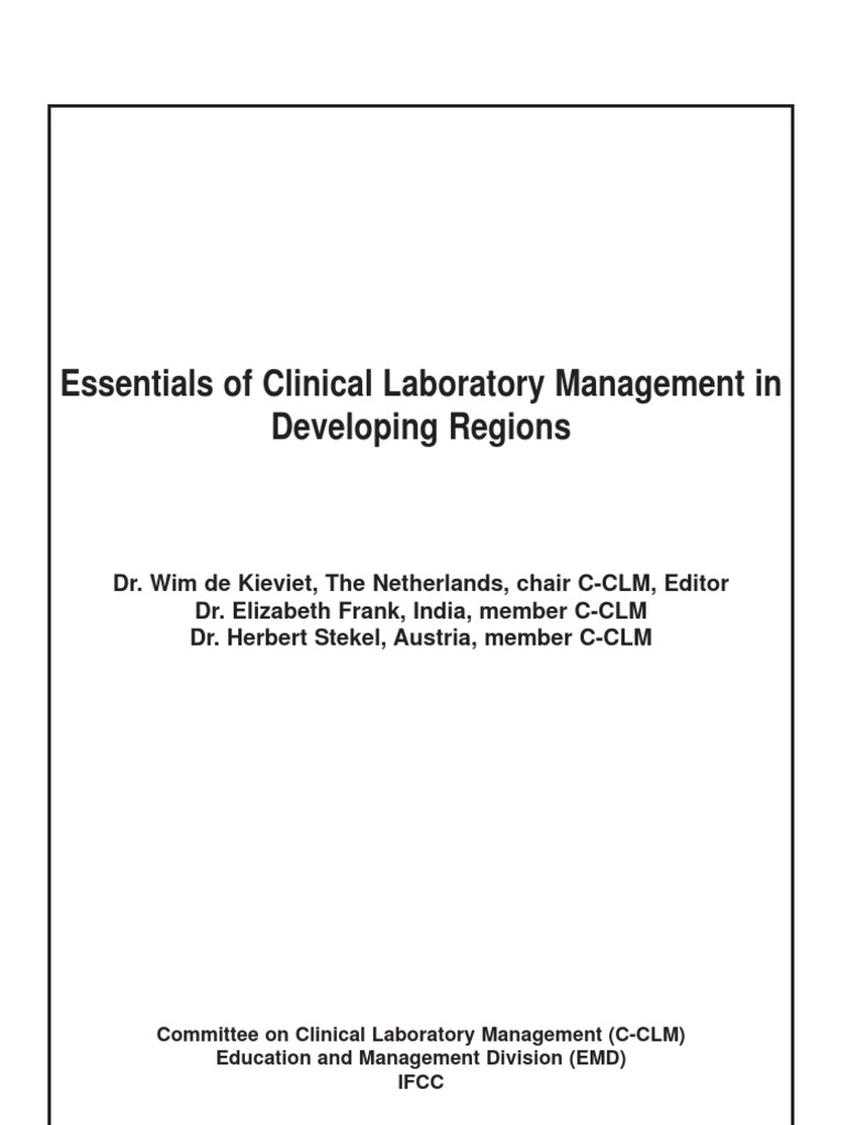 Essentials of Clinical Laboratory Management in Developing Regions ...
