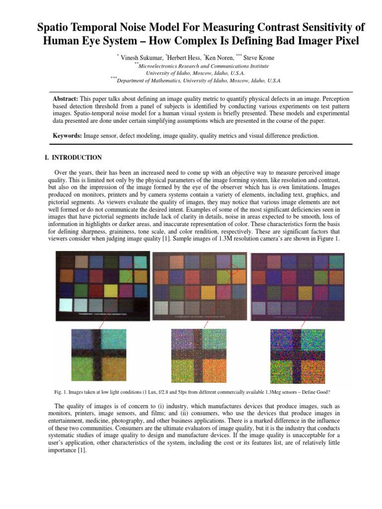 Contrast Sensitivity For Human Eye System | PDF | Contrast (Vision ...