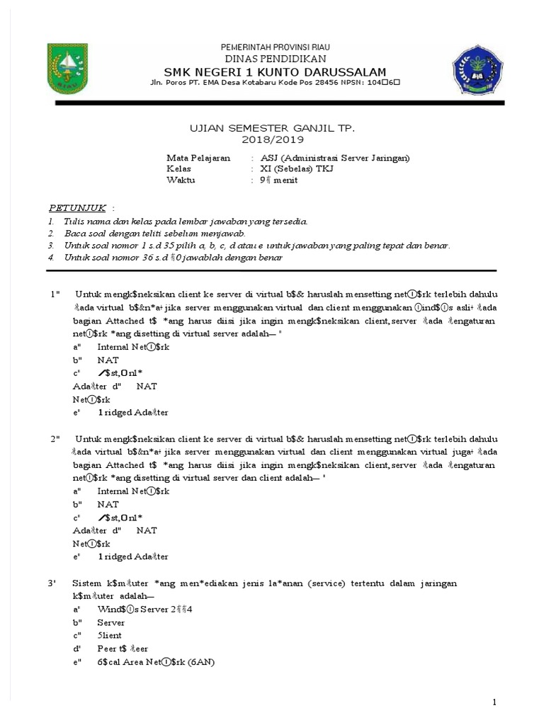Qdoc - Tips Soal Asj Kelas Xi TKJ | PDF