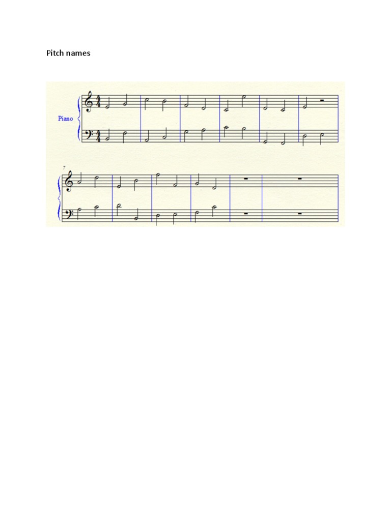 Exercises Pitch Names | PDF