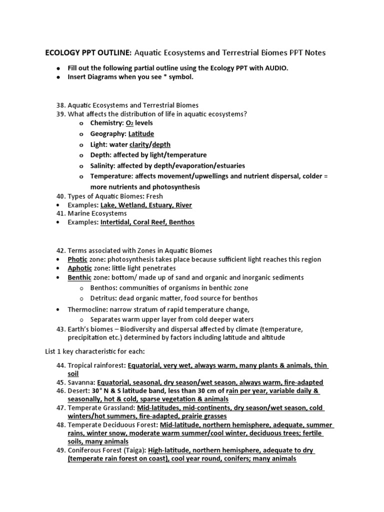 Aquatic and Terrestrial Biomes Overview | PDF | Aquatic Ecosystem | Forests