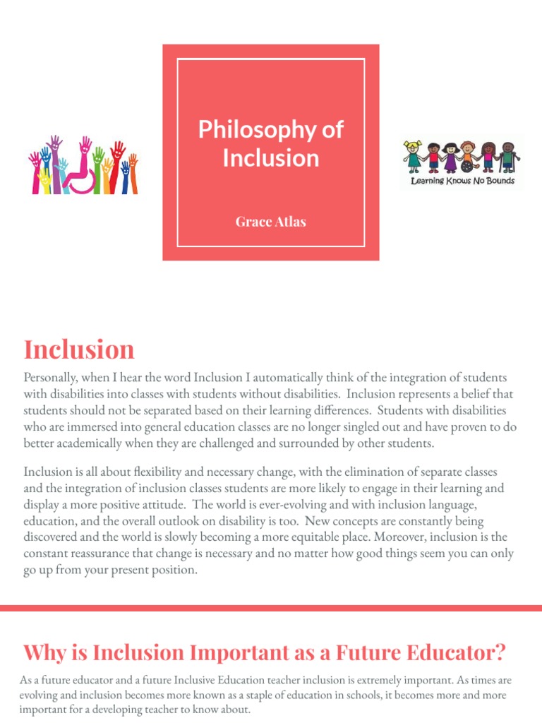 Philosophy of Inclusion | PDF | Inclusion (Education) | Social Equality