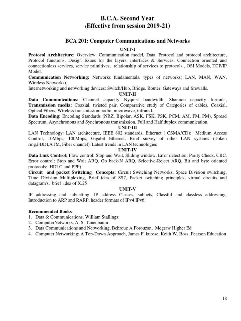 BCA 2year | PDF | C++ | Computer Network