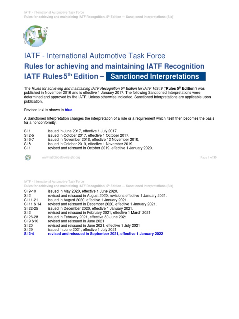 IATF Recognition Rules 5th Edition | PDF | Audit | Iso 9000