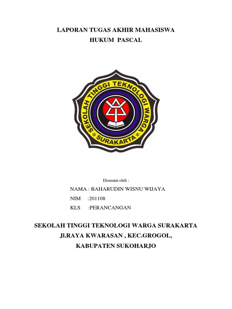 Tugas Teori Mekanika Fluida (Hukum Pascal) | PDF