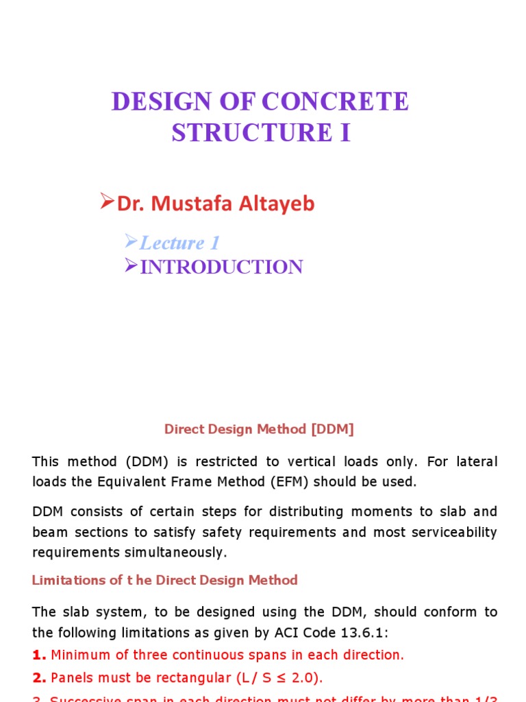 Design of Concrete Structure I: Dr. Mustafa Altayeb | PDF | Beam ...