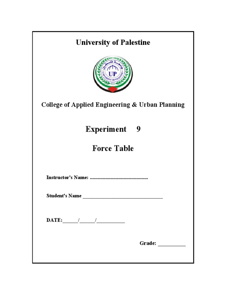 Analyzing Vector Forces Through Graphical, Analytical and Experimental ...