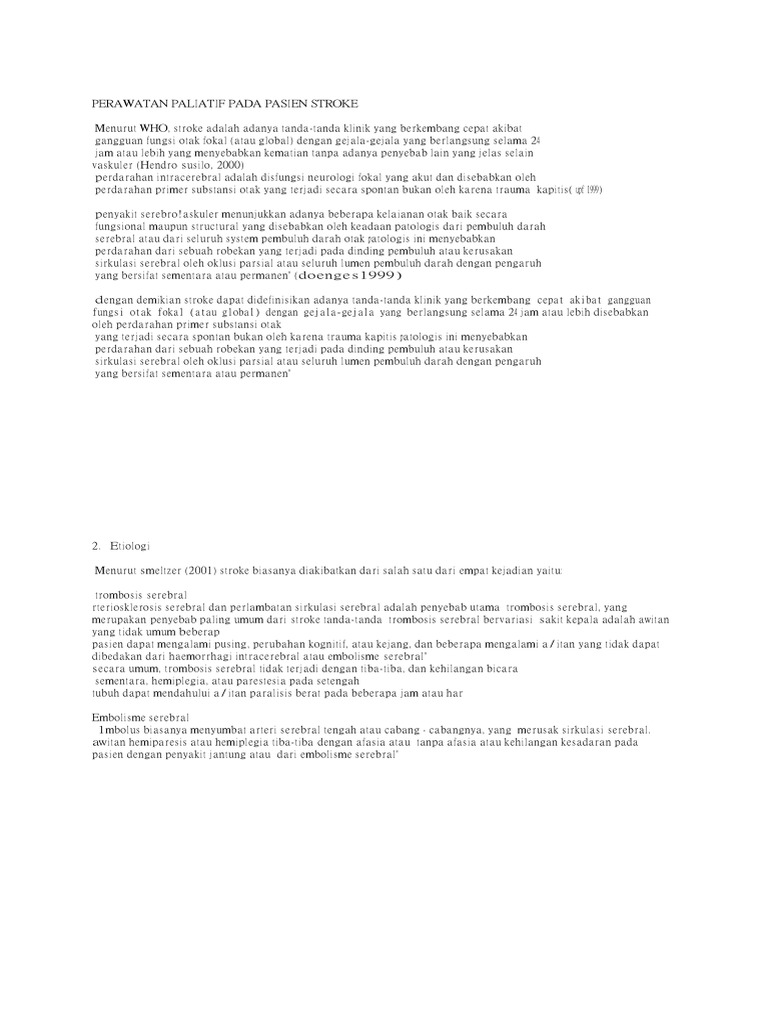 PDF Perawatan Paliatif Pada Pasien Stroke | PDF