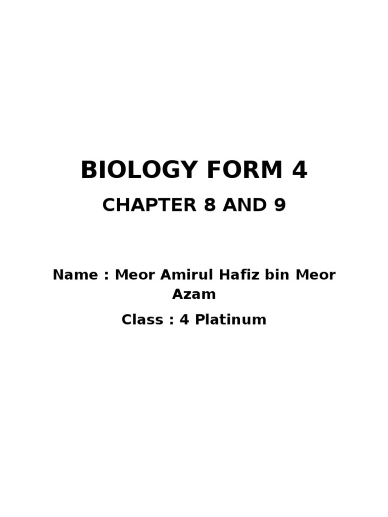 Biology Form 4: Chapter 8 and 9 | PDF | Symbiosis | Ecosystem