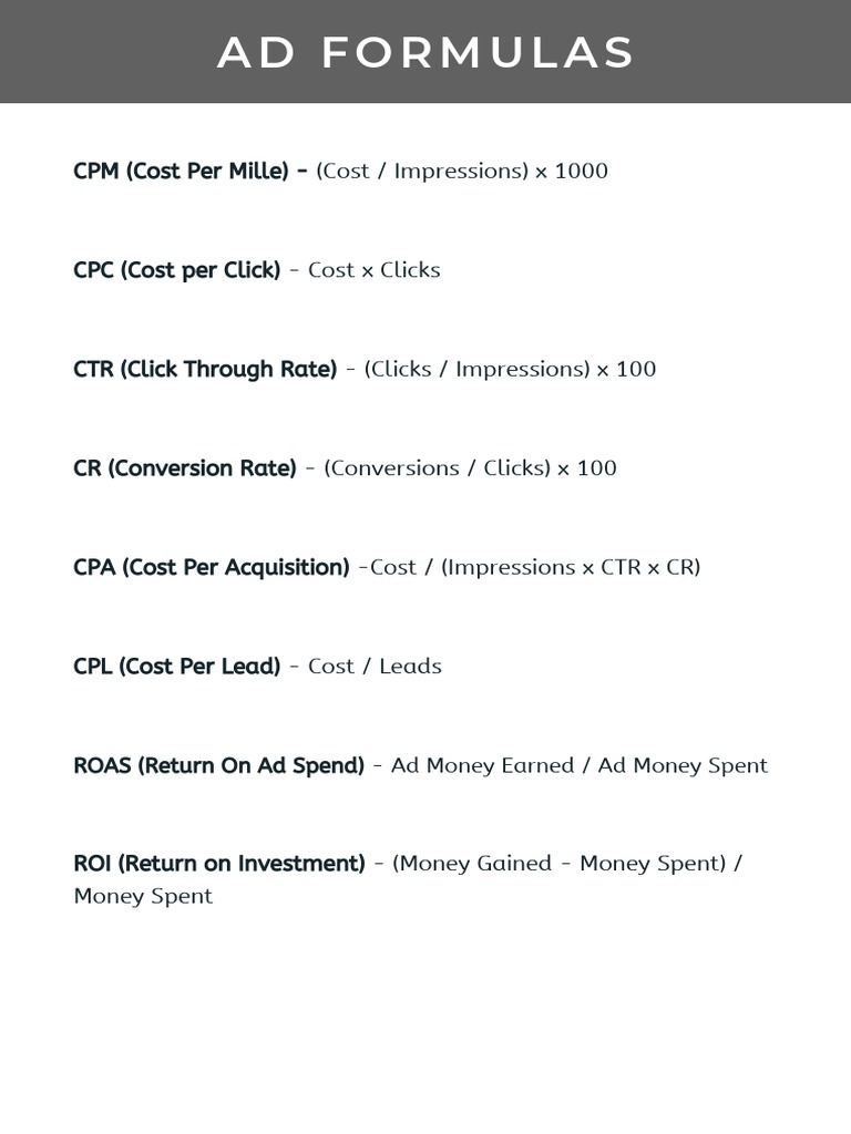 Ad Formulas | PDF | Business | Technology & Engineering