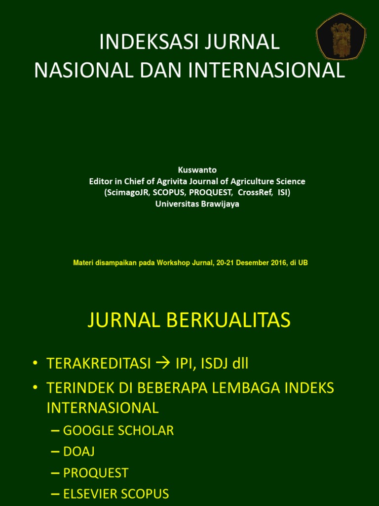 Strategi Indeksasi Jurnal Berkualitas | PDF | Seni