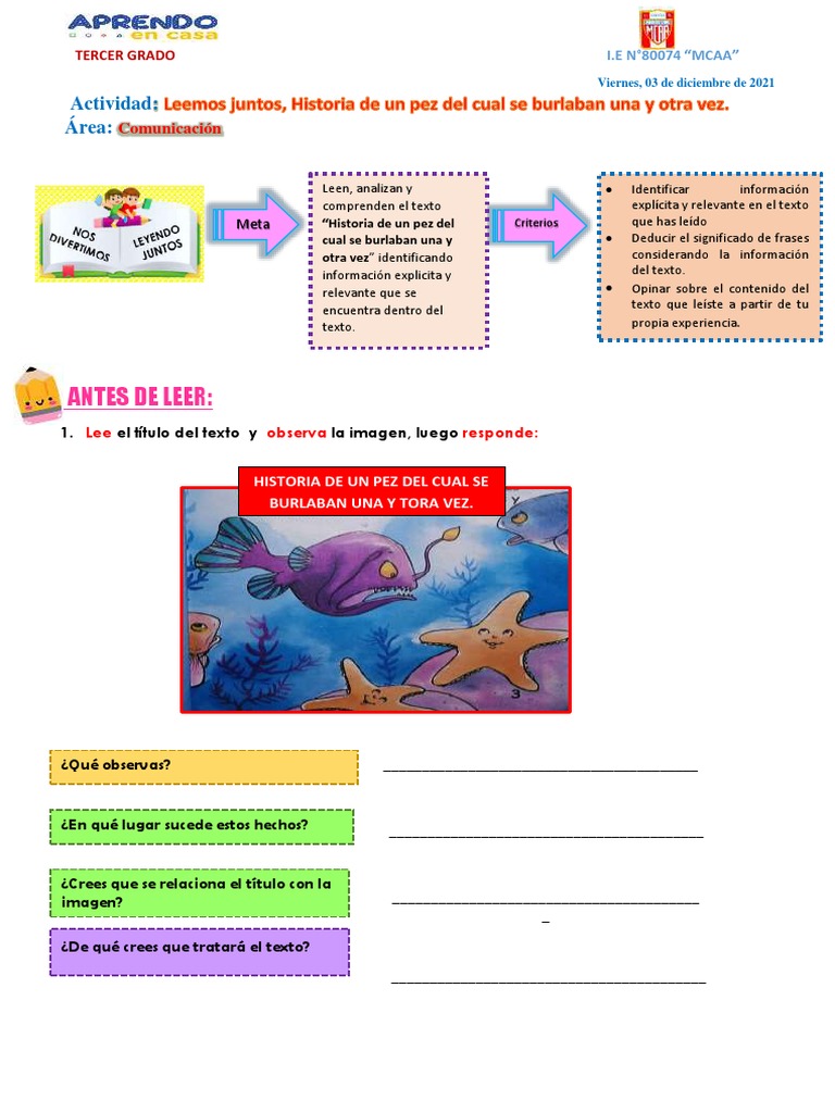 Actividad Com. 03-12-2021 (Lectura) | PDF