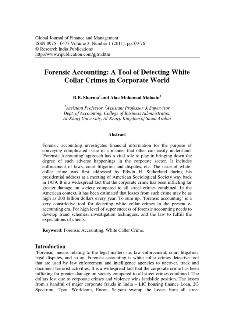 White Collar Crimes | PDF | Fraud | Accounting