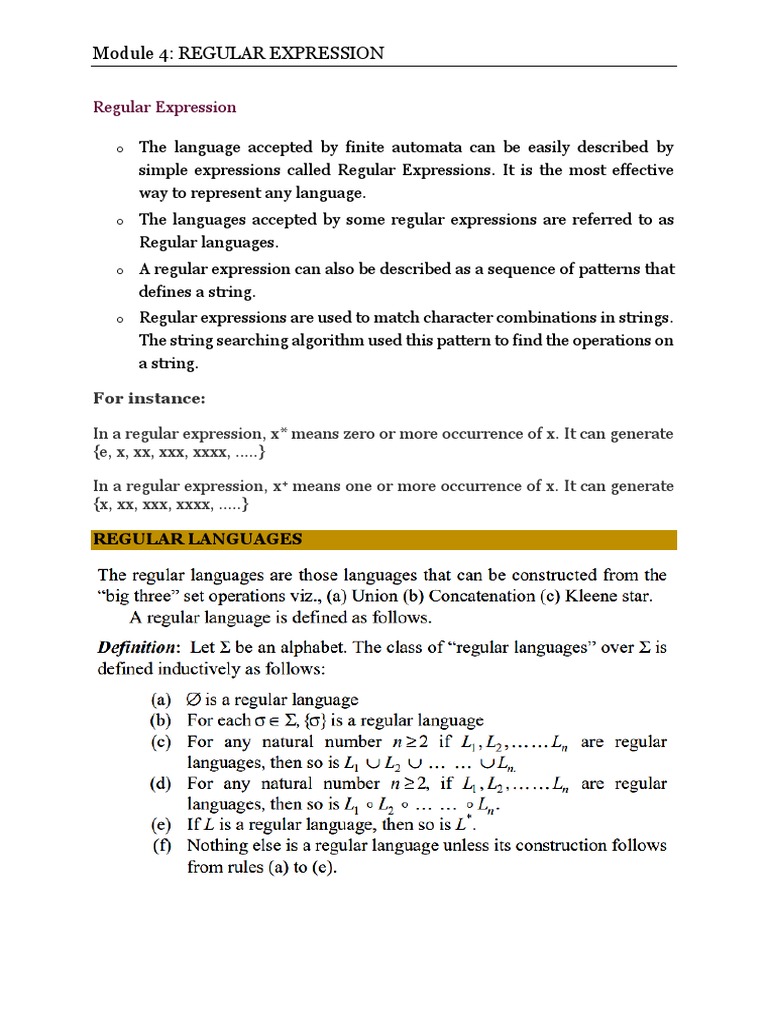 1 Regular Expression | PDF | Regular Expression | String (Computer Science)