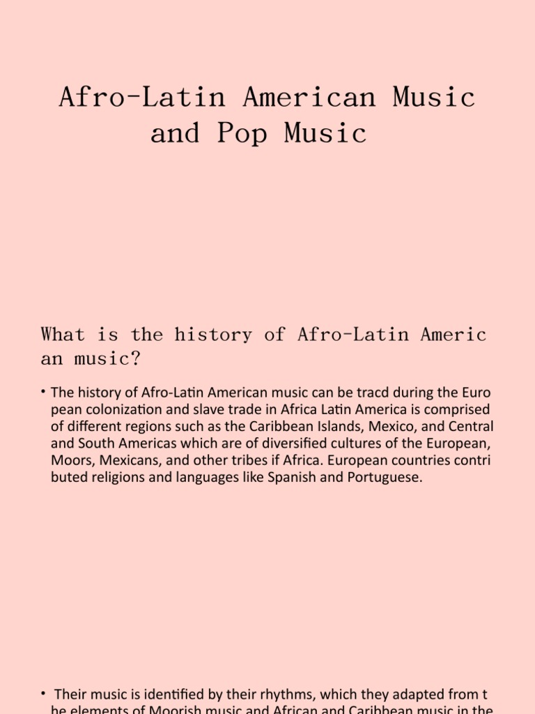 Afro-Latin American Music | PDF | Dance Pop | Pop Music