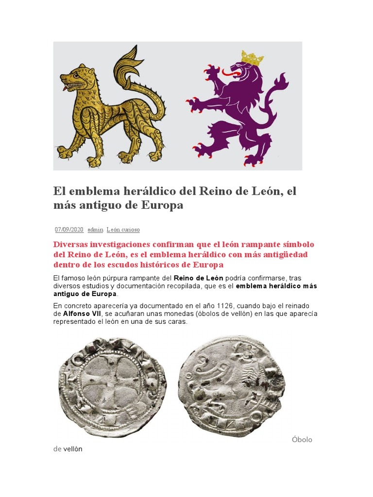 El Emblema Heráldico Del Reino de León | PDF