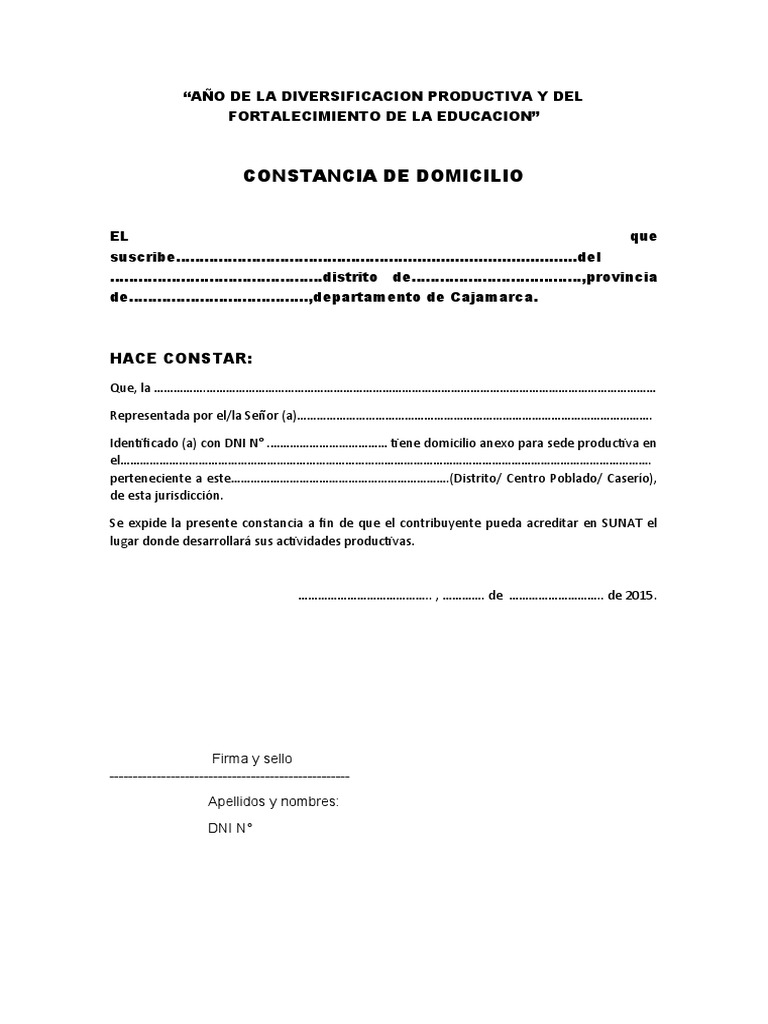 Constancia de Domicilio | PDF