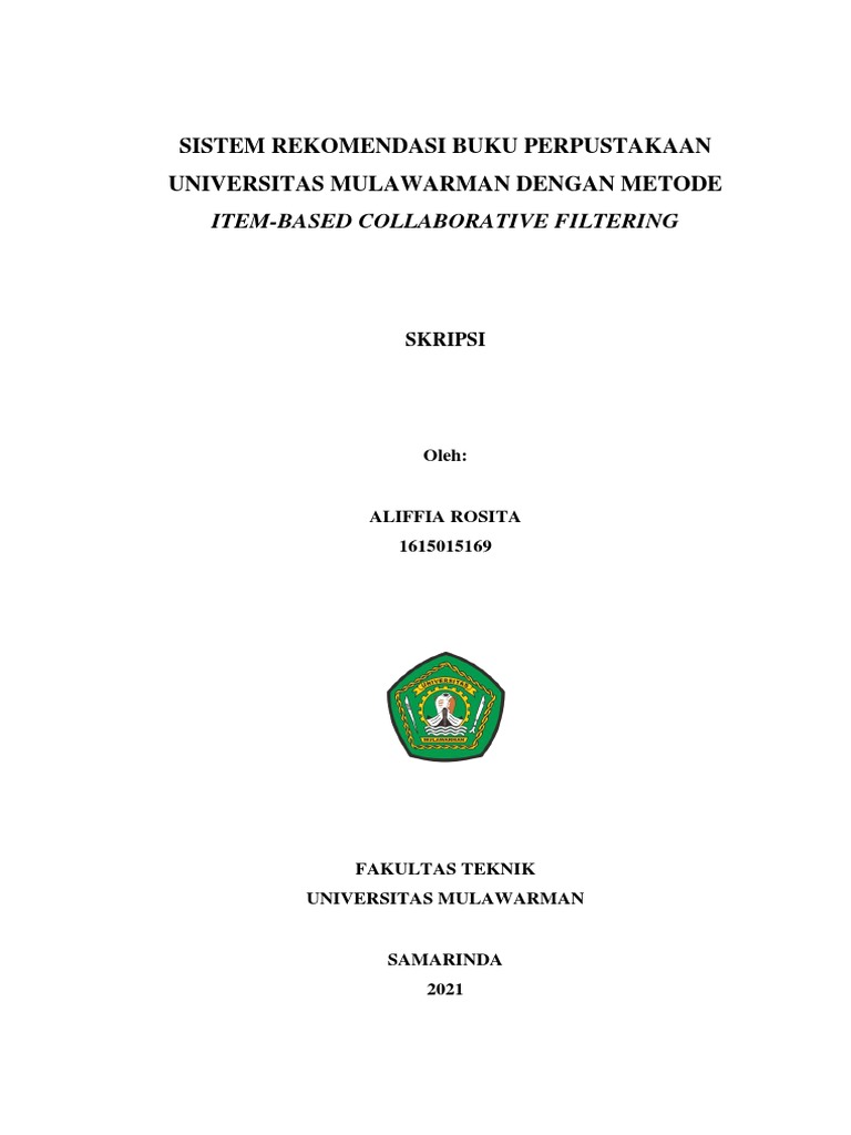 Aliffia Rosita - Sistem Rekomendasi Buku Perpustakaan Universitas ...