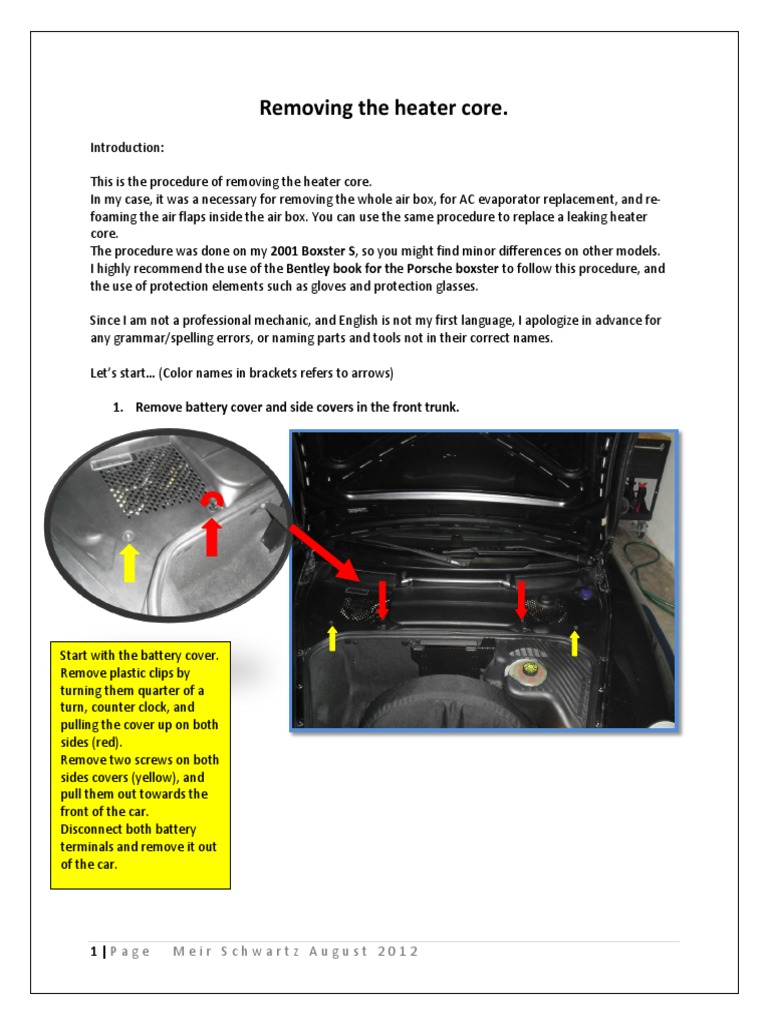 Step 1 Heater Core Removal | PDF | Electrical Connector | Manufactured ...