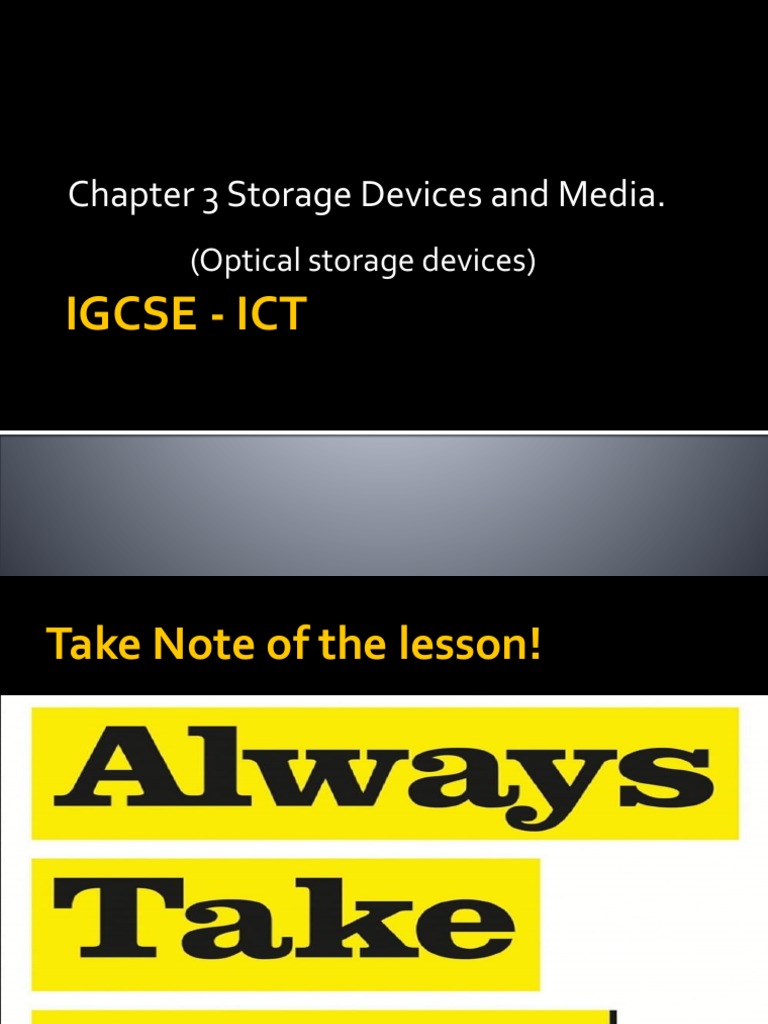 Chapter 3 Storage Devices and Media.: Igcse - Ict | PDF | Dvd | Blu Ray