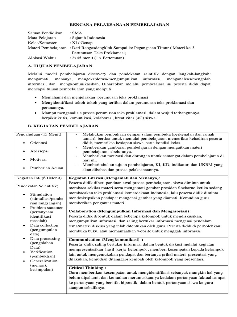 Zaenal Fathoni 3101419043 Rencana Pelaksanaan Pembelajaran Micro Teaching UAS | PDF | Karier ...