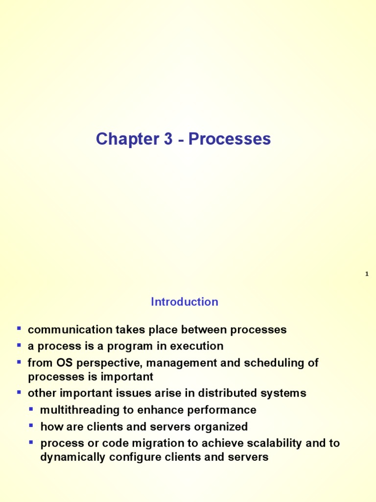 Distributed Systems Chapter 3-Processes | PDF | Thread (Computing ...