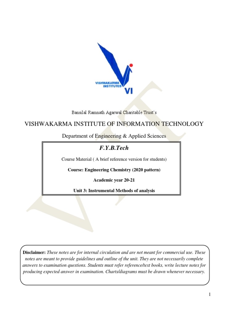 Notes-Unit 3 - Instrumental Methods of Analysis | PDF | Infrared ...