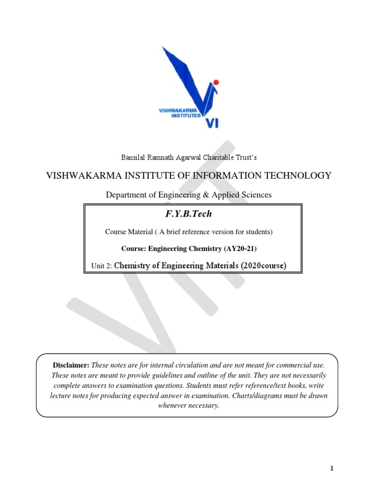Engineering Chemistry Course Material | PDF | Poly(Methyl Methacrylate ...