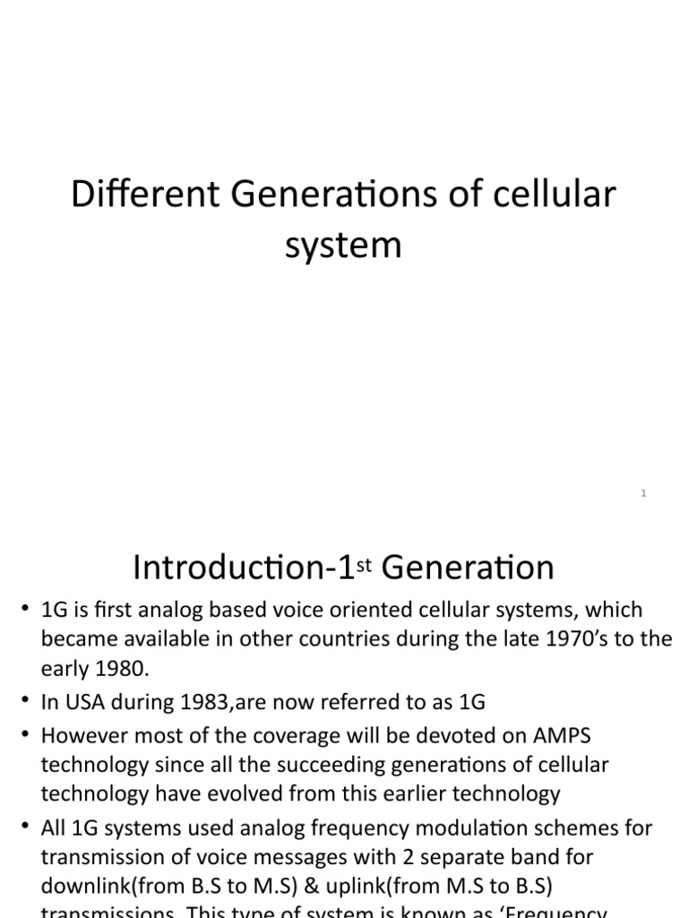 Different Generations of Cellular System | PDF | Radio | Cellular Network