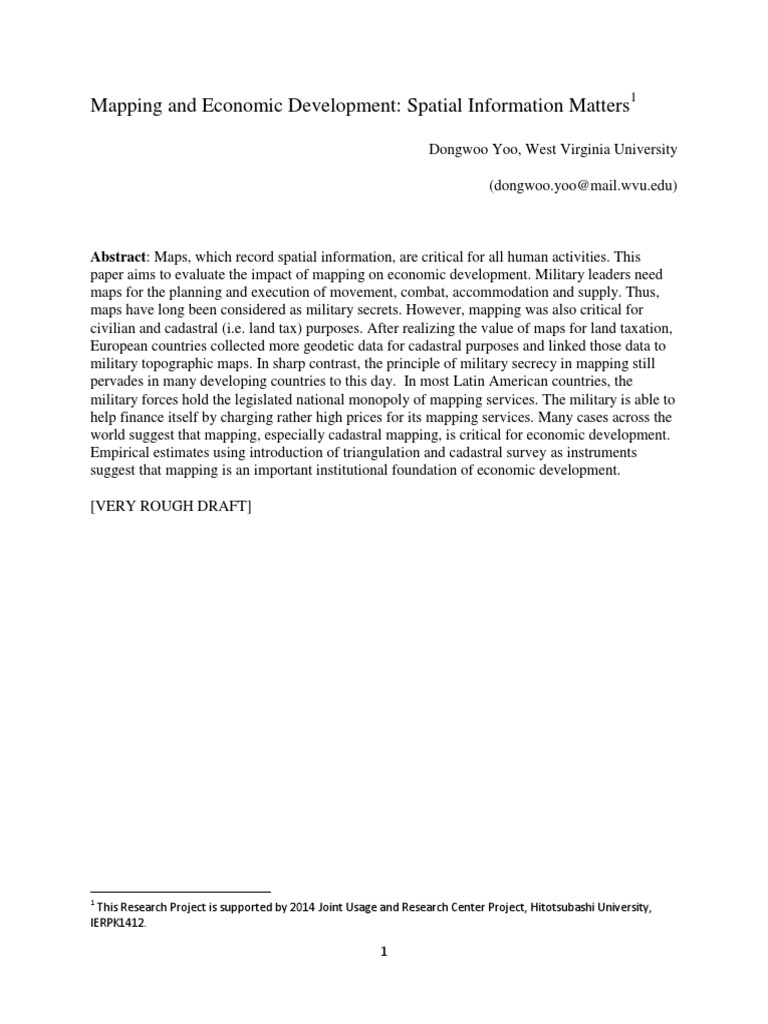 Mapping and Economic Development: Spatial Information Matters | PDF ...