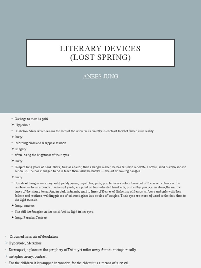 Literary Devices Lost Spring | PDF