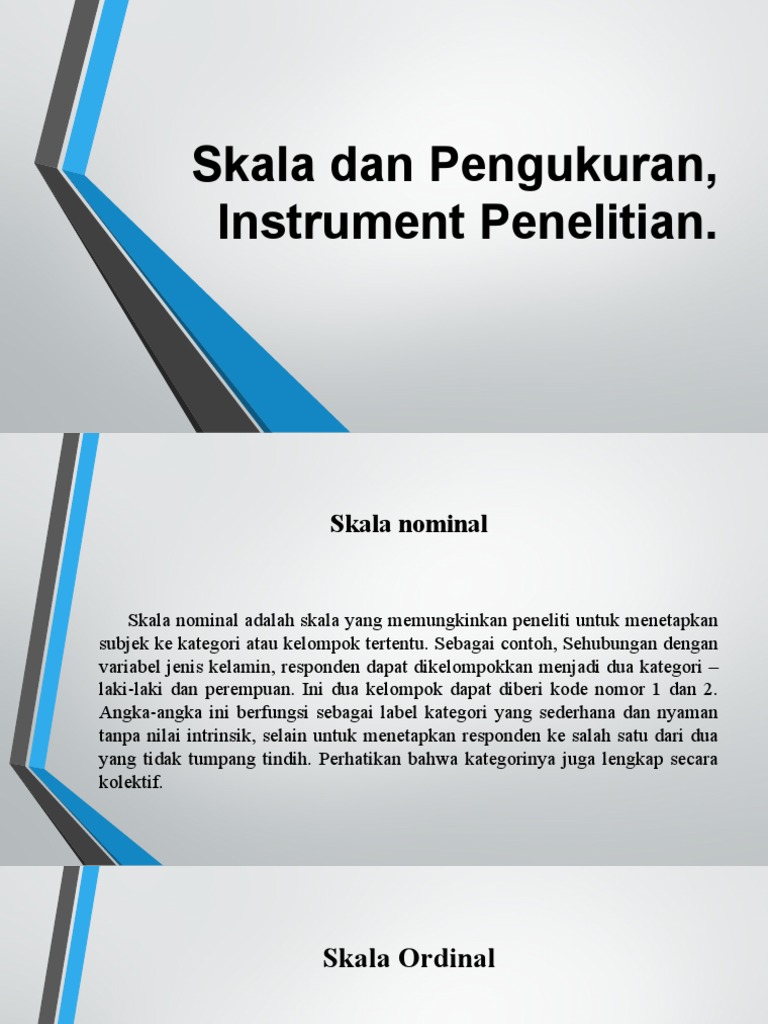 Skala Dan Pengukuran, Instrument Penelitian | PDF