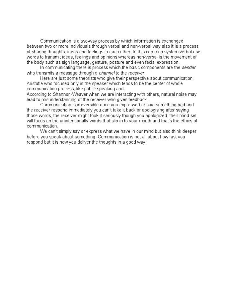 Communication Reflection | PDF