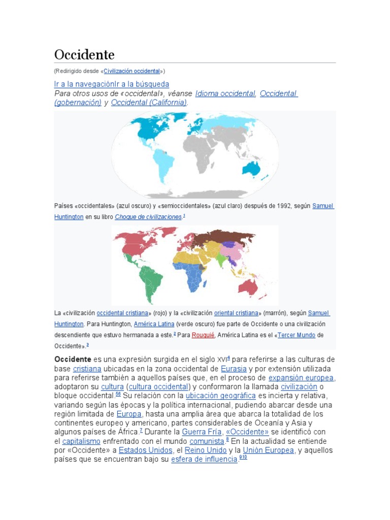 Países y civilización occidental | PDF | Mundo occidental