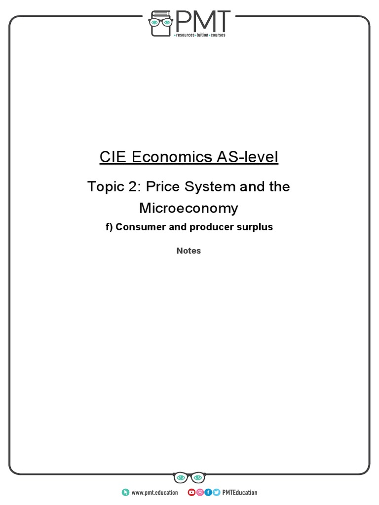 Chapter 2 - Consumer and Producer Surplus | PDF | Economic Surplus | Demand