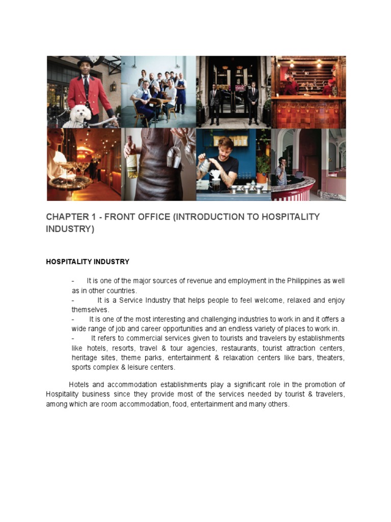Chapter 1 - (F.O) Introduction To Hospitality Industry | PDF | Hotel ...