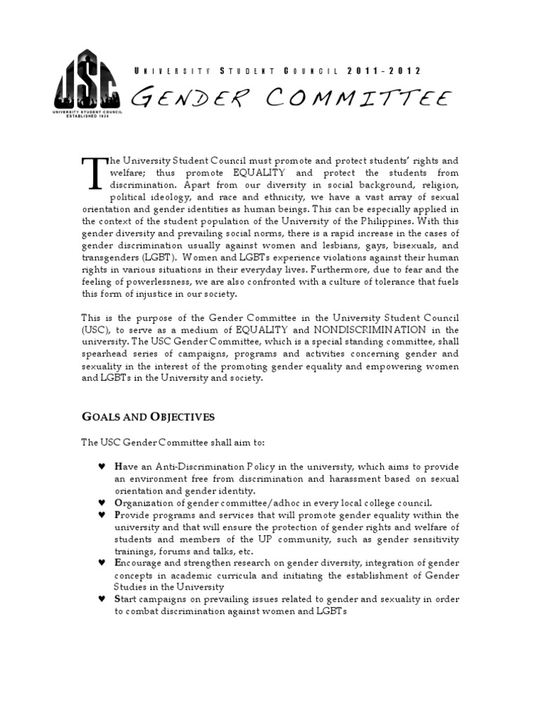 Gender Committee - Heart Dino | PDF | Gender | Gender Studies