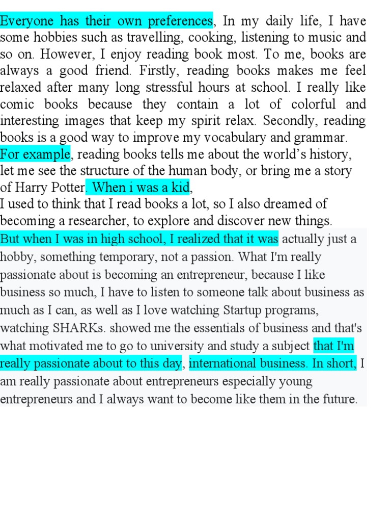 Everyone Has Their Own Preferences | PDF | Self-Improvement