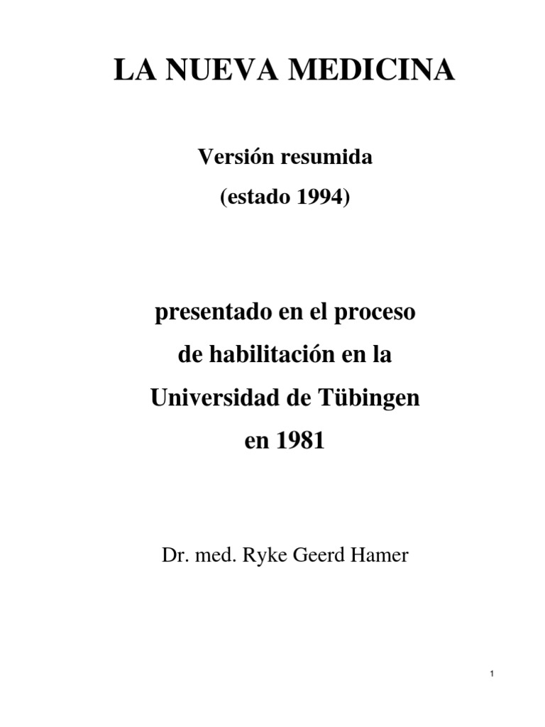 La Nueva Medicina | PDF | Psique (psicología) | Cáncer