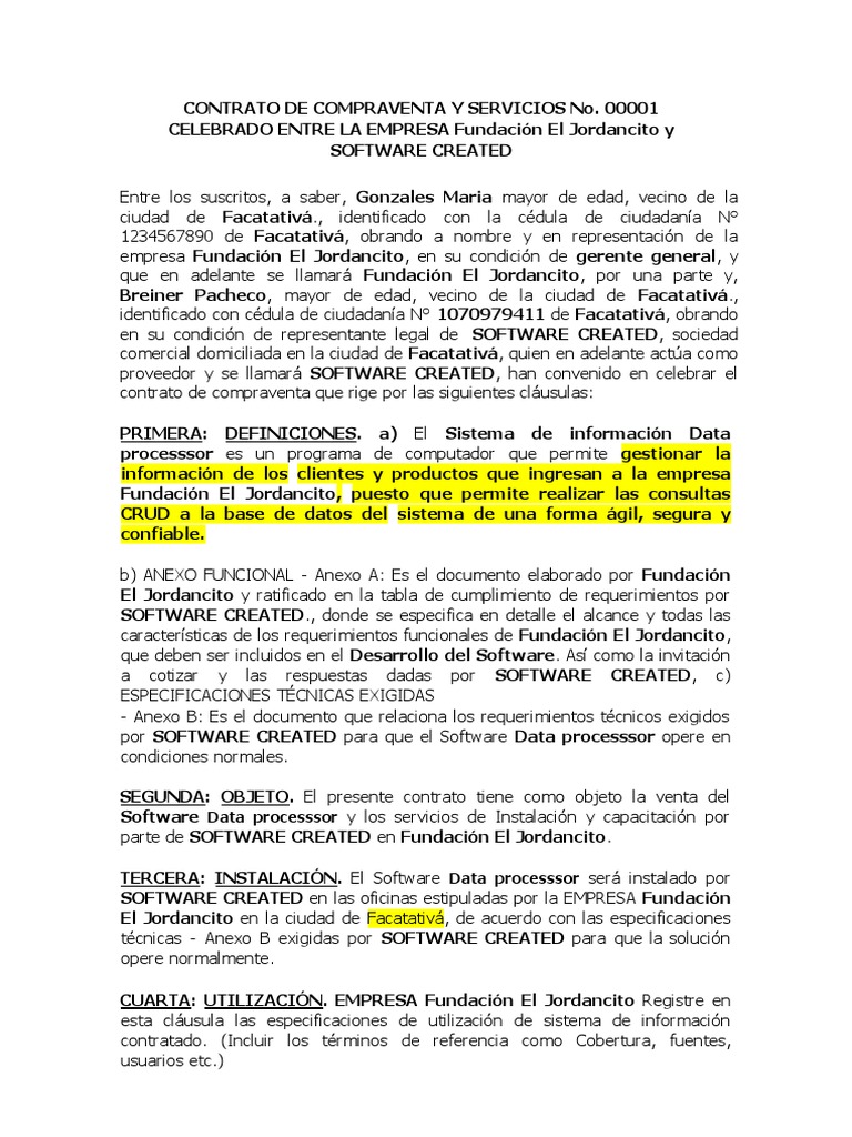 Contrato de Software | PDF | Software | Soporte técnico