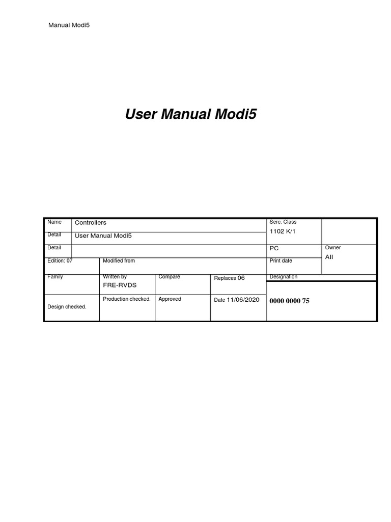 User Manual Modi5 | PDF | Button (Computing) | Input/Output