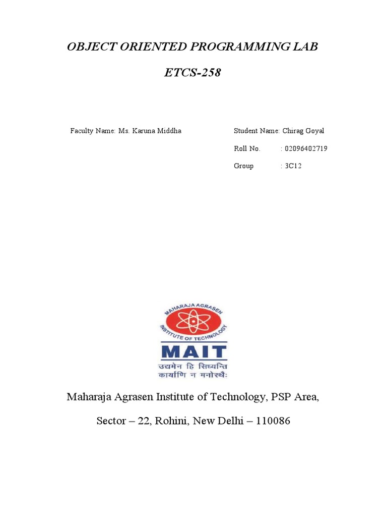 Oops Lab File | PDF | Parameter (Computer Programming) | Software Engineering