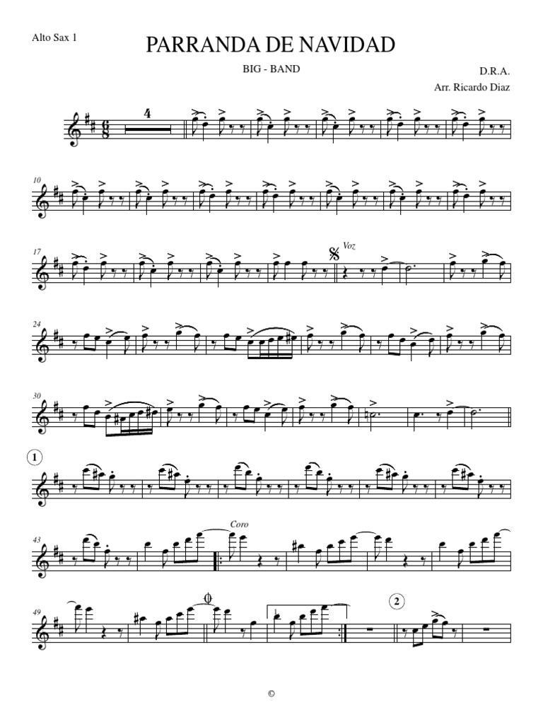 Parranda de Navidad (Big Band) X - Alto Sax 1 | PDF