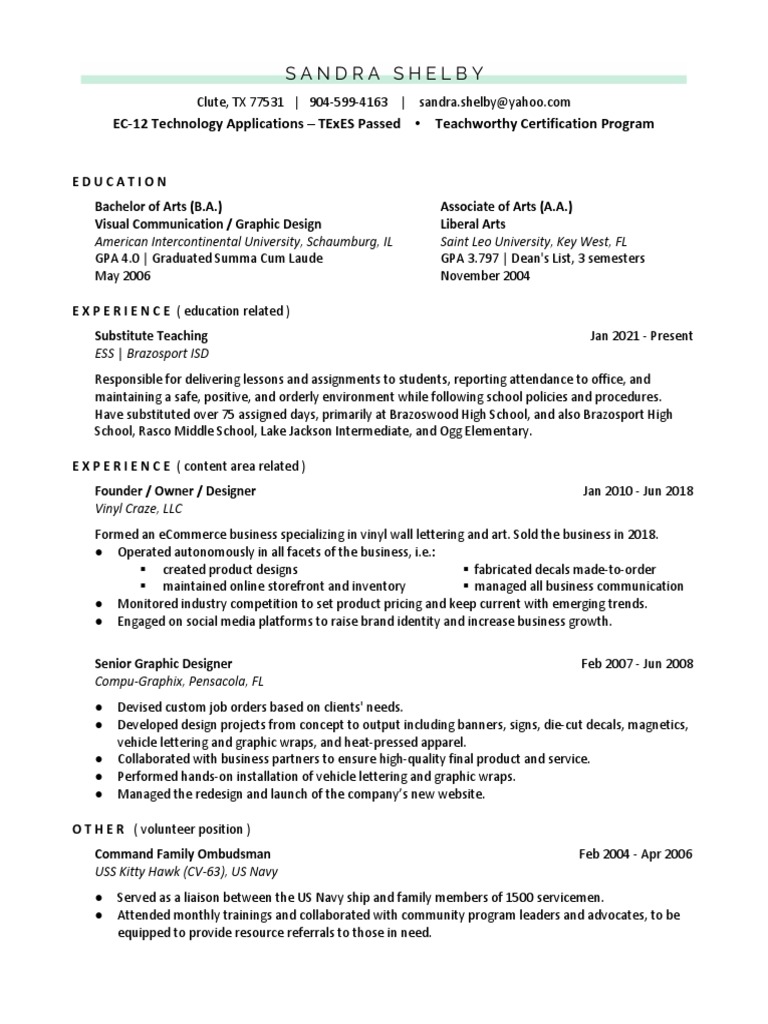 Sandra Shelby Resume | PDF | Communication